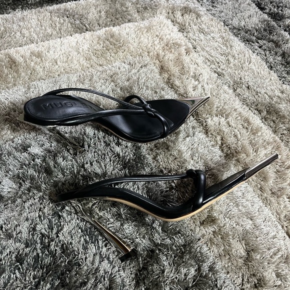 Mugler | Shoes | Mugler Black And Silver Stiletto Heels | Poshmark